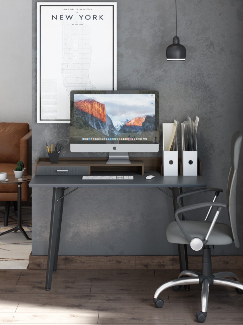 Home Office Desk Grey Memphis Computer Desk AW3615GRY by Alphason | 121 ...
