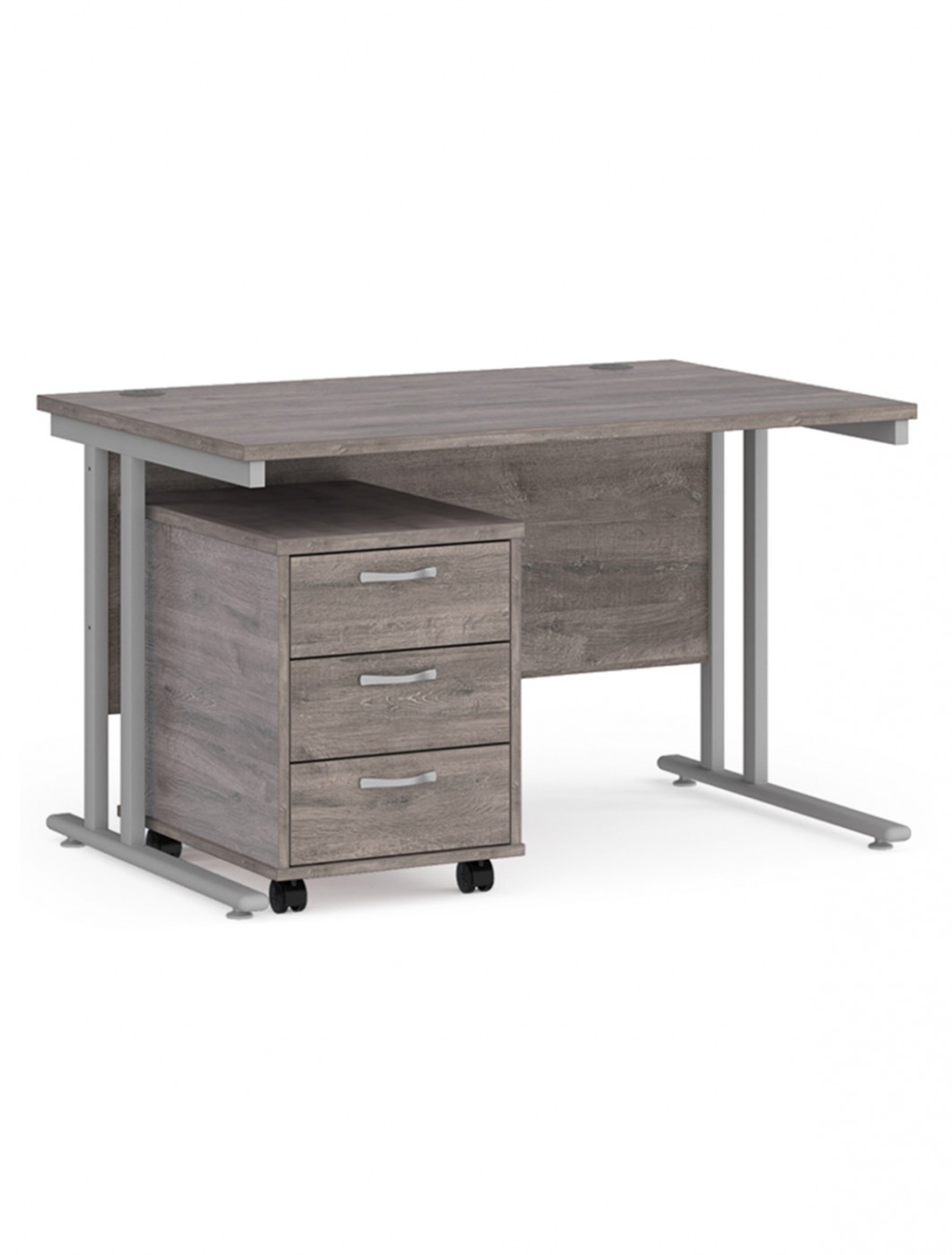 Grey Office Desk 1200mm and 3 Drawer Storage Pedestal SBS312GO | 121 ...